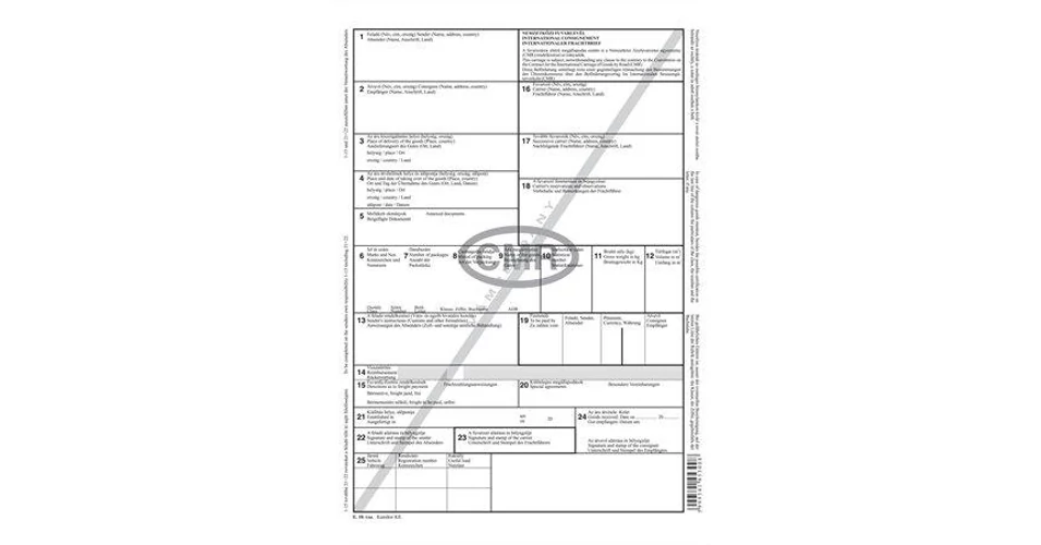 Nyomtatvány, nemzetközi fuvarlevél, 4 példány, A4, VICTORIA PAPER CMR ...